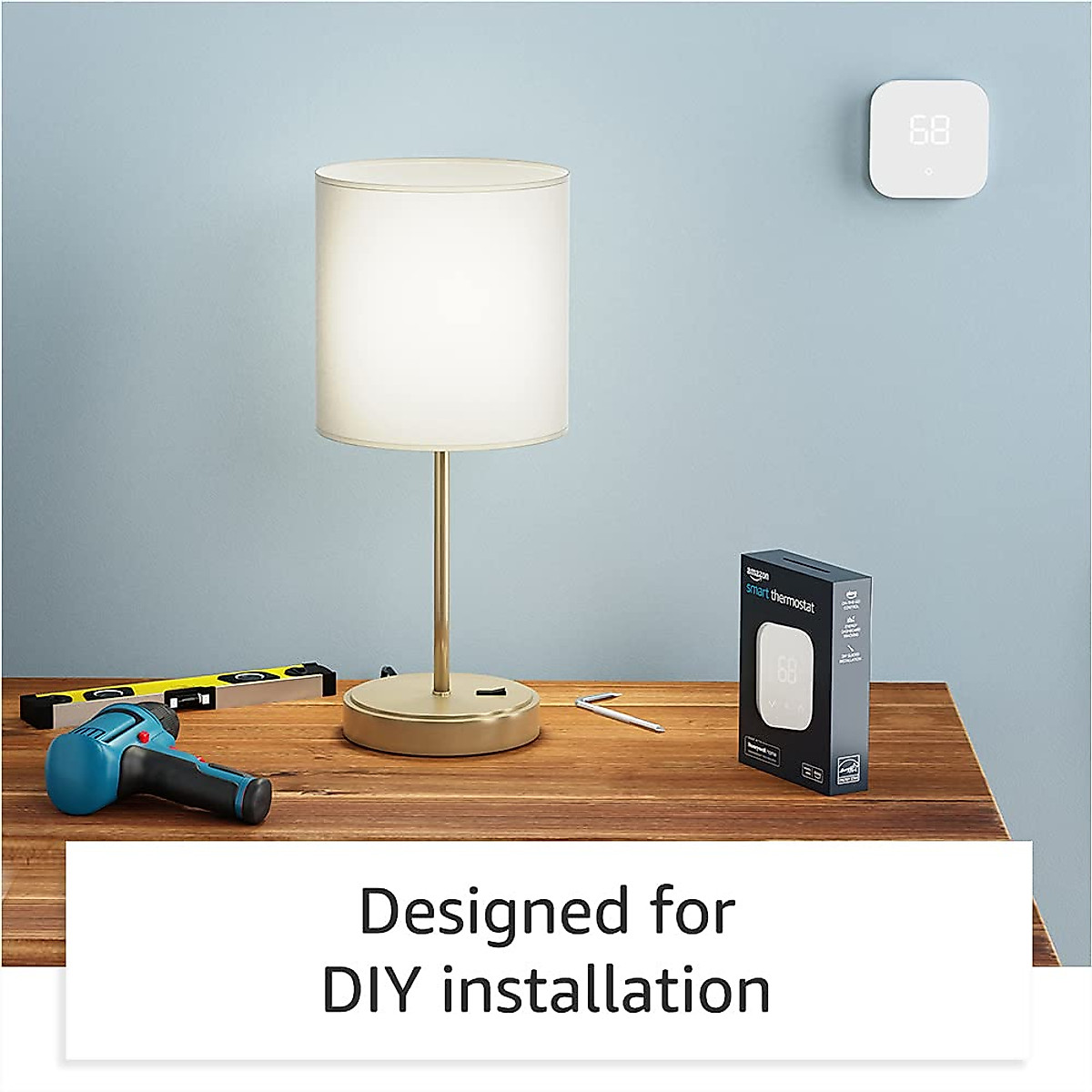 Amazon Smart Thermostat – ENERGY STAR certified, DIY install, Works with Alexa – C-wire required