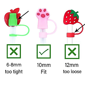 Horsdo 10mm Straw Cover for Stanley Cup,Dust-Proof Straw Cap Toppers,Reusable Silicone Soft Protector Cover for 0.4 inch/10mm Straws