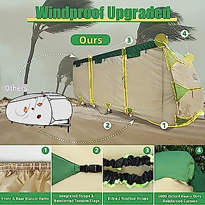 Travel Trailer Cover 24-27ft, DikaSun 600D Oxford Ripstop RV Cover Breathable Anti-UV Waterproof Windproof Camper Cover with Tire Cover, Tongue Jack Cover, Gutter Cover and Extra Long Straps