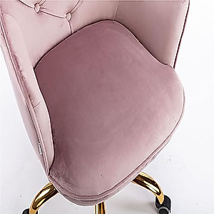 Velvet Swivel Shell Chair for Living Room,Office Chair, Modern Leisure Arm Chair Pink