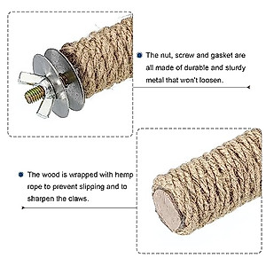 PATIKIL 0.9x6.7 Inch Bird Cage Perch, Parrot Stand Paw Grinding Stick Rope Weaving Wooden Stand Cage Accessory for Parrot Parakeet Cockatiel