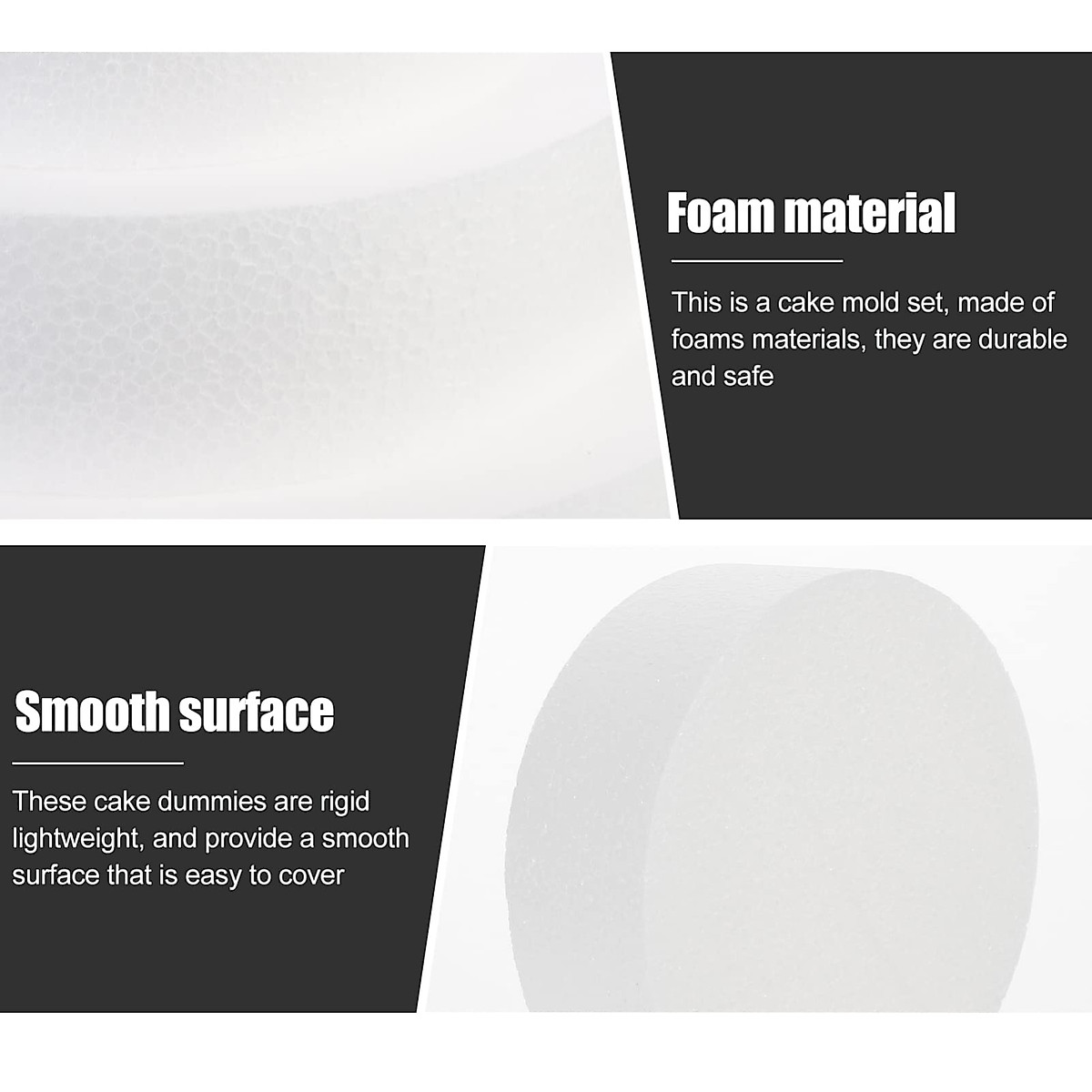 BESTonZON Wedding Cake Stand Round Cake Foam 3Pcs Round Cake Foams Cake Dummies Round Cake Foam Display Foam Cake Dummies for Decorating Practice Mould Cake Dummies Candy Set