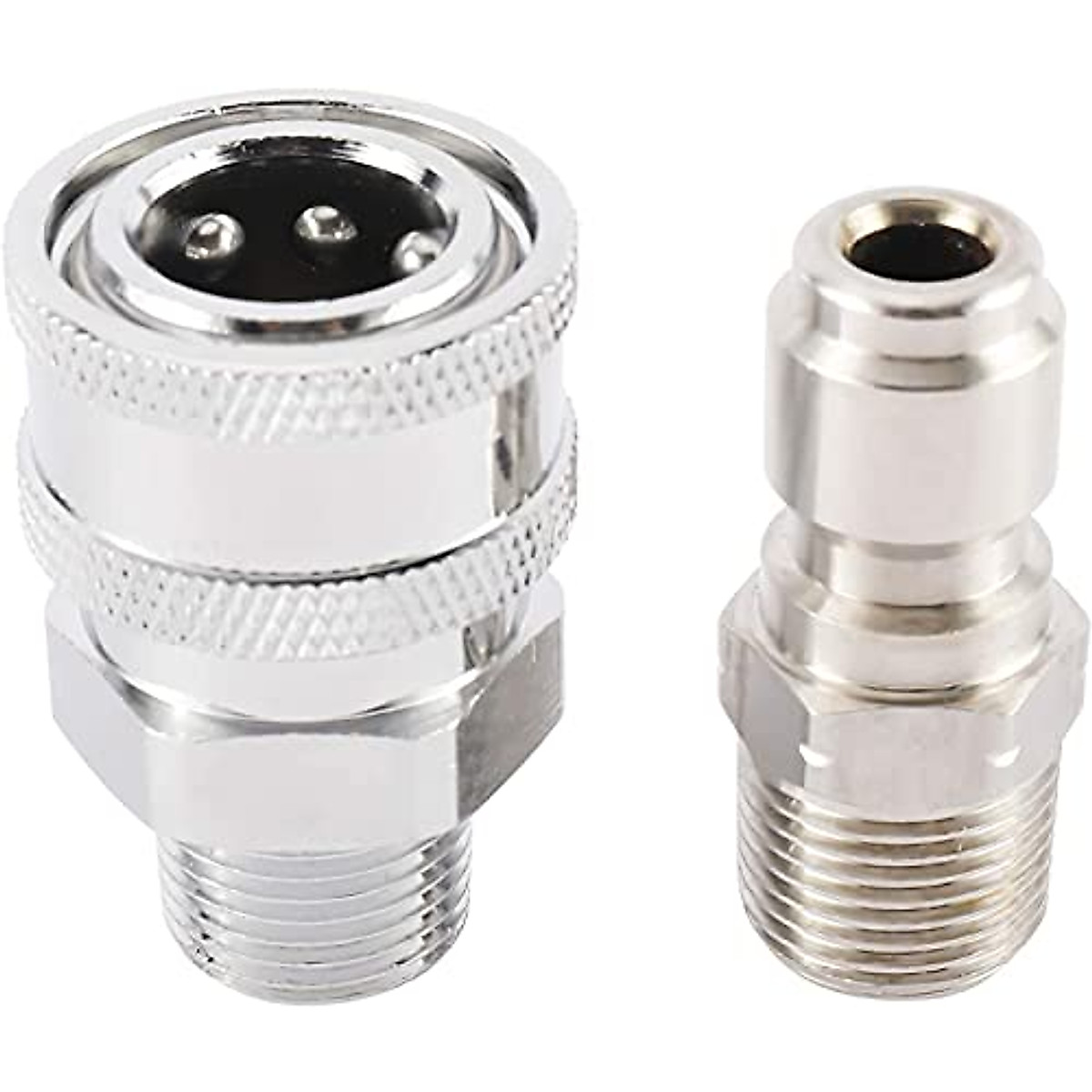 Toolly Stainless Steel High Pressure Washer Ball Valve Kit, 3/8 Inch Quick Connect for Power Washer Hose, 4500 PSI