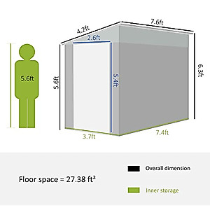 Outsunny 4' x 8' Steel Garden Storage Shed Lean to Shed Outdoor Metal Tool House with Lockable Door and 2 Air Vents for Backyard, Patio, Lawn