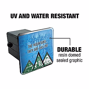 The Mountains They are Calling Hiking Nature Tow Trailer Hitch Cover Plug Insert 2"