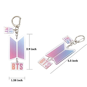 YANENG Kpop Bangtan Boys Merch Keychain Pendant Key Ring Bagpack Keychain School Bag Accessory for Army Fans Gift