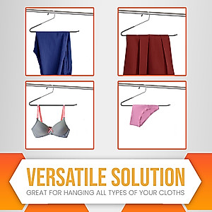 Open Ended Pants Hangers 20 Pack Non Slip Pants and Jean Hangers for Closet Space Saving Clothes Hanger Strong, Durable, Organize Your Closet and Save Space Skirt Hangers Black