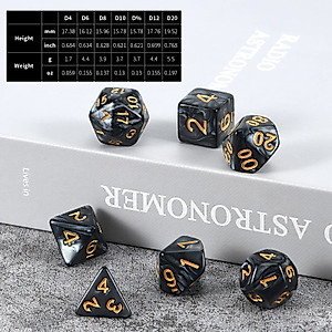 Dice Dagger with 7PCS D20 Dice Dungeons and Dragons Dice Set DND Dice Holder Polyhedral Dice Gift Sword D&D Dice Scabbard Dice Box Sword Dagger Polyhedral Dice Storage Dice D20 Black
