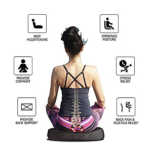 QYILAY Car Memory Foam Heightening Front Seat Cushion for Short People Driving, Hip(Coccyx/Tailbone) and Lower Back Pain Relief Butt Pillows, Adult Booster Seat for Car. (Black)