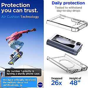 AICase for Samsung Galaxy Z Flip 5 Clear Case,Compatible with MagSafe Transparent Shockproof Protection Yellowing Resistant Magnetic Phone Case for Galaxy Z Flip 5 5G (2023)-Clear