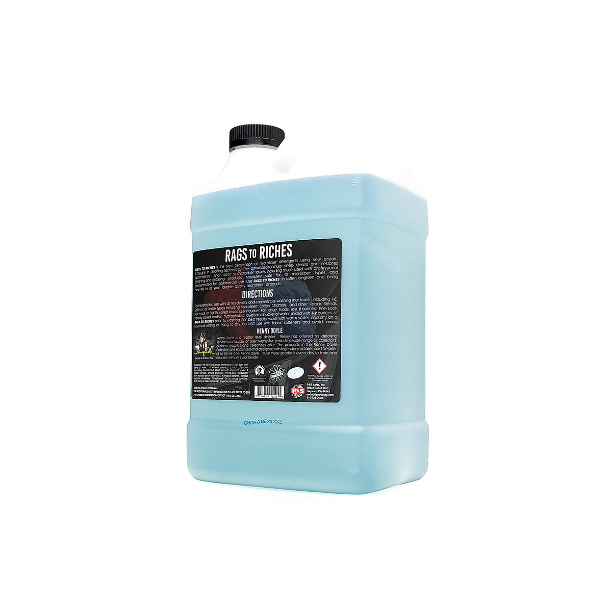 P & S PROFESSIONAL DETAIL PRODUCTS - Rags to Riches - Premium Microfiber Detergent, Deep Cleans and Restores, Safe on All Fabrics, Highly Concentrated, Next Generation Cleaning Technology (1 Gallon)