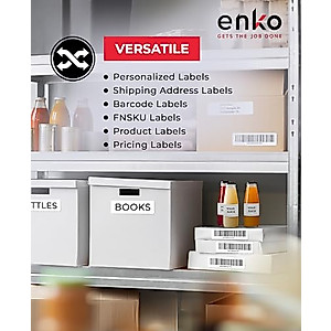 enKo Compatible for Dymo 30336 Labels (1 x 2-1/8 inches) - 12 Rolls, 6000 Labels for Dymo LabelWriter 450 Turbo Printer and 4XL - Direct Thermal Address, Shipping and Barcode Labels