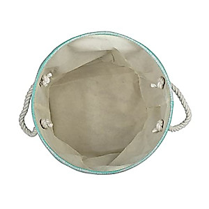 DII Polyester Container with Handles, Keeping Score Storage Bin, Medium Round, Aqua