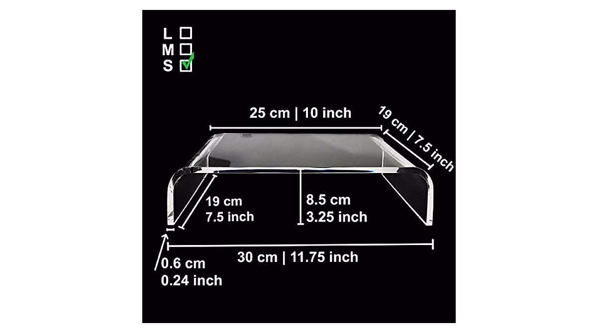 AMT Premium Acrylic Monitor Stand Clear Monitor Stand Clear Monitor ...