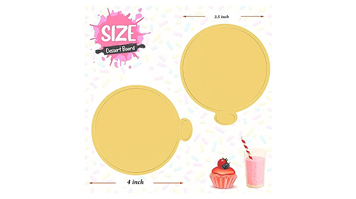 80 Pcs Gold Mini Cake Boards for Pastries & Events