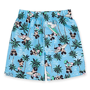 Disney Mickey Mouse Big Boys Hawaiian Button Down Shirt and Shorts Blue 14-16