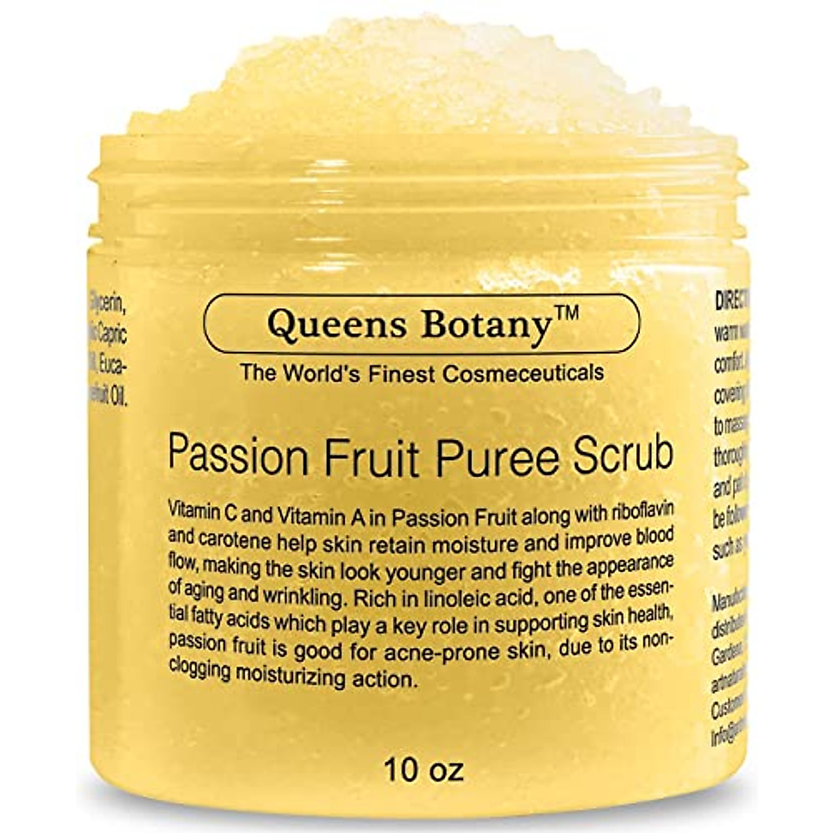 Passion Fruit Body Scrub - Moisturizing Shea Butter, Saffron & Nourishing Body Oils - Exfoliating Salt Scrub For Body -Win Against Aging, Stretch Marks, Cellulite, Acne & Dead Skin Scars- 10 oz