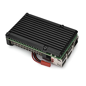 Unistorm Raspberry Pi 3 Model B+ Aluminum Case with Dual Cooling Fan Metal Shell Black Enclosure Compatible with Raspberry Pi 3 Model B (with Dual Fan)