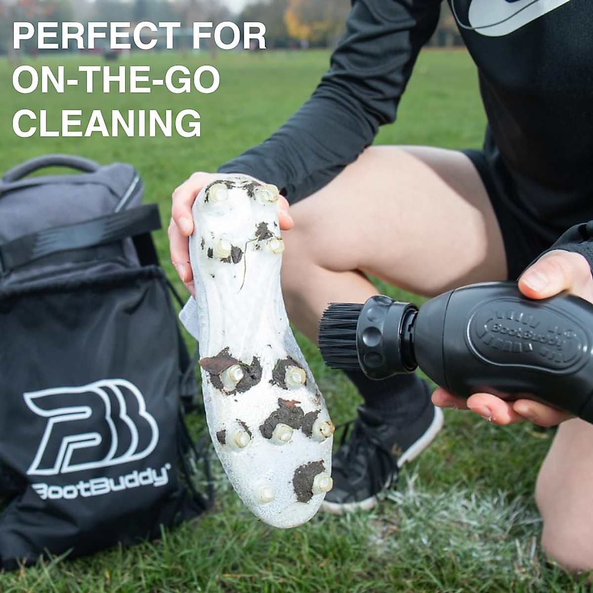 BootBuddy Shoe & Boot Cleaner Brush – Footwear Cleaning Kit for Hiking Boots, Golf Shoes, Football Boots, Running Shoes & Wellies – Cleans Mud, Dirt & Stains in Minutes – As Seen on Dragons’ Den