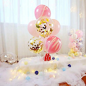 6 Sets Balloon Stand Kit, Table Balloon Stand Holder, Reusable Centerpiece with Base for Birthday Decorations, Party, Wedding and Graduation Decorations