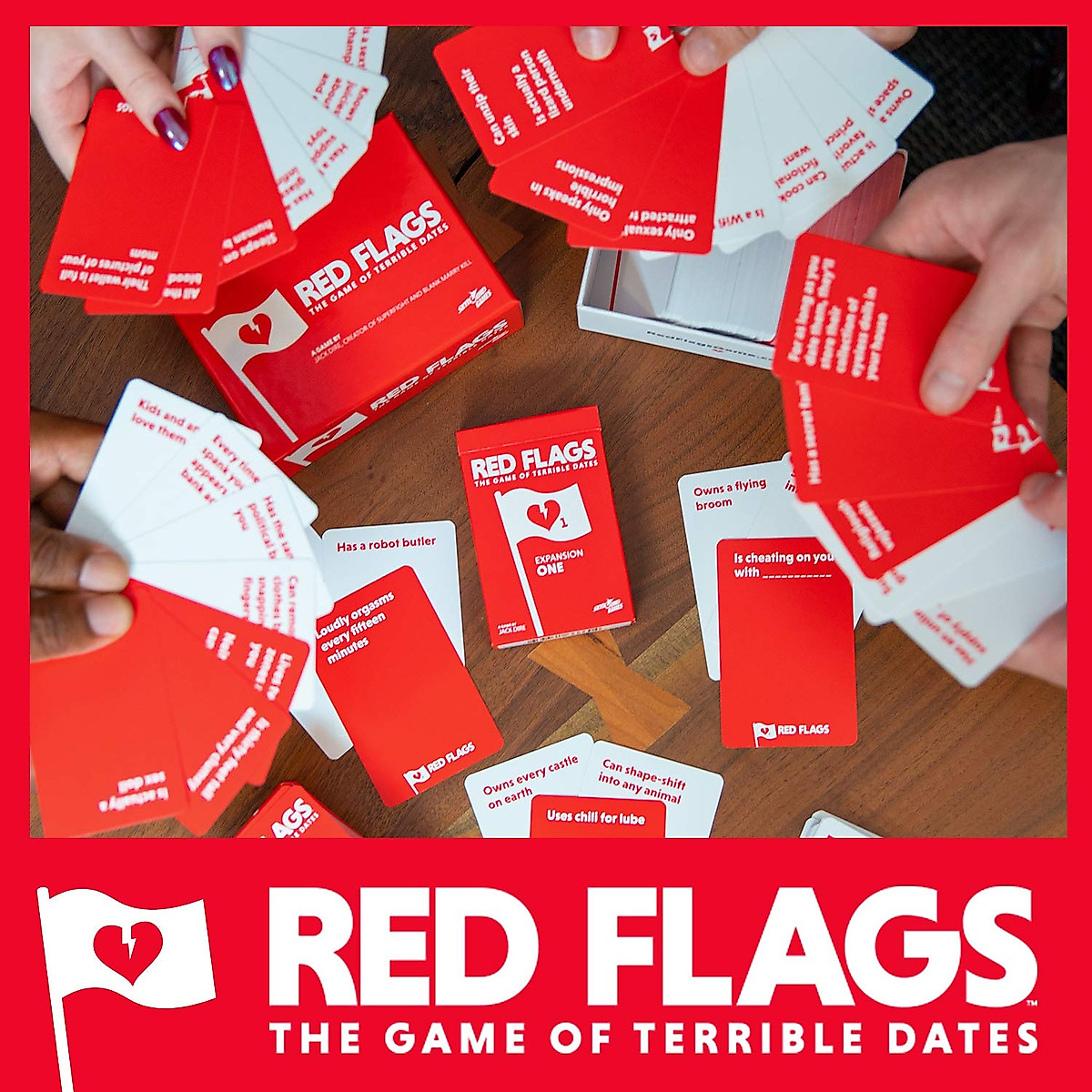 Skybound Entertainment Red Flags Expansion 1: New Deck for The Card Game of Terrible Dates, 75 Cards, 3-10 Players, Ages 17+
