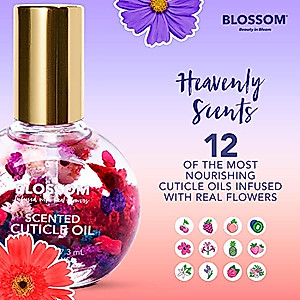 Blossom Hydrating, Moisturizing, Strengthening, Scented Cuticle Oil, Infused with Real Flowers, Made in USA, 0.92 fl. oz, Pineapple