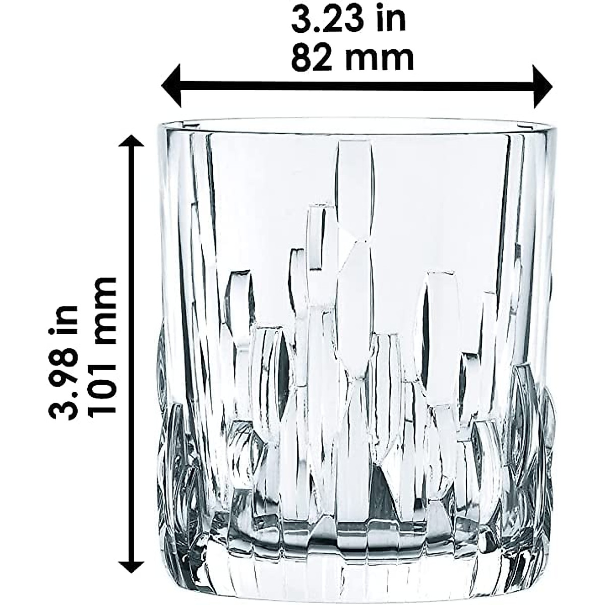 Nachtmann Shu Fa series Whiskey Tumbler Set of 4, Clear Crystal Glass, 4-Inch, Tumbler for Scotch, Cocktail, Liquor, or Bourbon, 11-Ounce, dishwasher safe