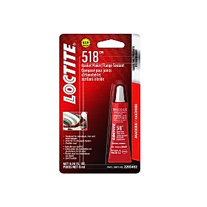 LOCTITE 518 Gasket Maker & Flange Sealant for Automotive: Anaerobic, Medium-Strength, Non-Corrosive, Flexes with Movement, Solvent-Resistant | Red, 6 ml Tube (PN: 2203452-2096064)