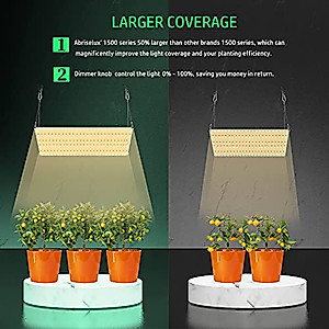 Abriselux A1500 LED Grow Light Dimmable with 4x4ft Coverage and Upgraded Larger Board, Full Spectrum Grow Lamps for Indoor Hydroponic Growing Light with High PPFD (Actual Power 150W)