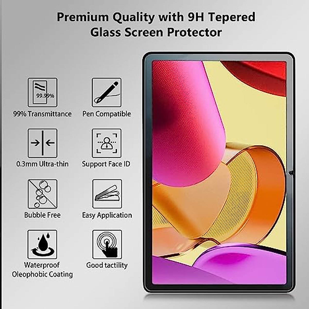 Aircawin Screen Protector for 11'' Amazon Fire Max 11 2023, 2 Pack 9H Tempered Glass Film for Fire Max 11,(Face ID&Fire Max 11 Stylus Pen Compatible),HD Clear,Bubble Free,Scratch-Proof,Case Friendly