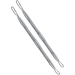 Professional Blackhead Remover Blemish Extractor Tool - Pimple Comedone Removal 2-in-1 Stainless Steel Pimple Popper(2pcs)