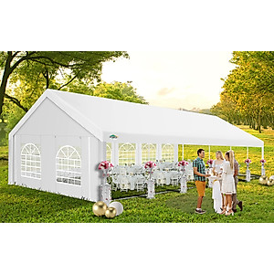 COBIZI 20x40ft Party Tent Heavy Duty, Wedding Tent, Event Tents For Parties, Carpas Para Fiestas With 8 Removable Sidewalls, 20x40 Tent with Built-in Sandbag, UV50+, Big Tent For Party, Carport, White