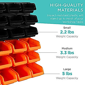 Best Choice Products 38x21.25in 44-Piece Wall Mounted Peg Board, Garage Storage Rack, Tool Organizer w/ 28 Storage Bins, 14 Accessories, 110lb Capacity