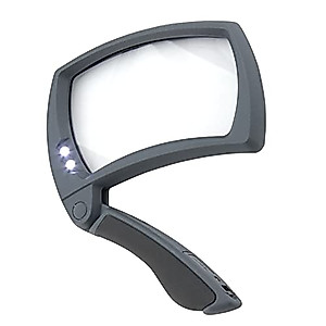 Carson LED Lighted Magnifold 2x Power Rectangular Magnifier For Reading, Inspection, Low Vision, Hobby and Crafts (MJ-50)