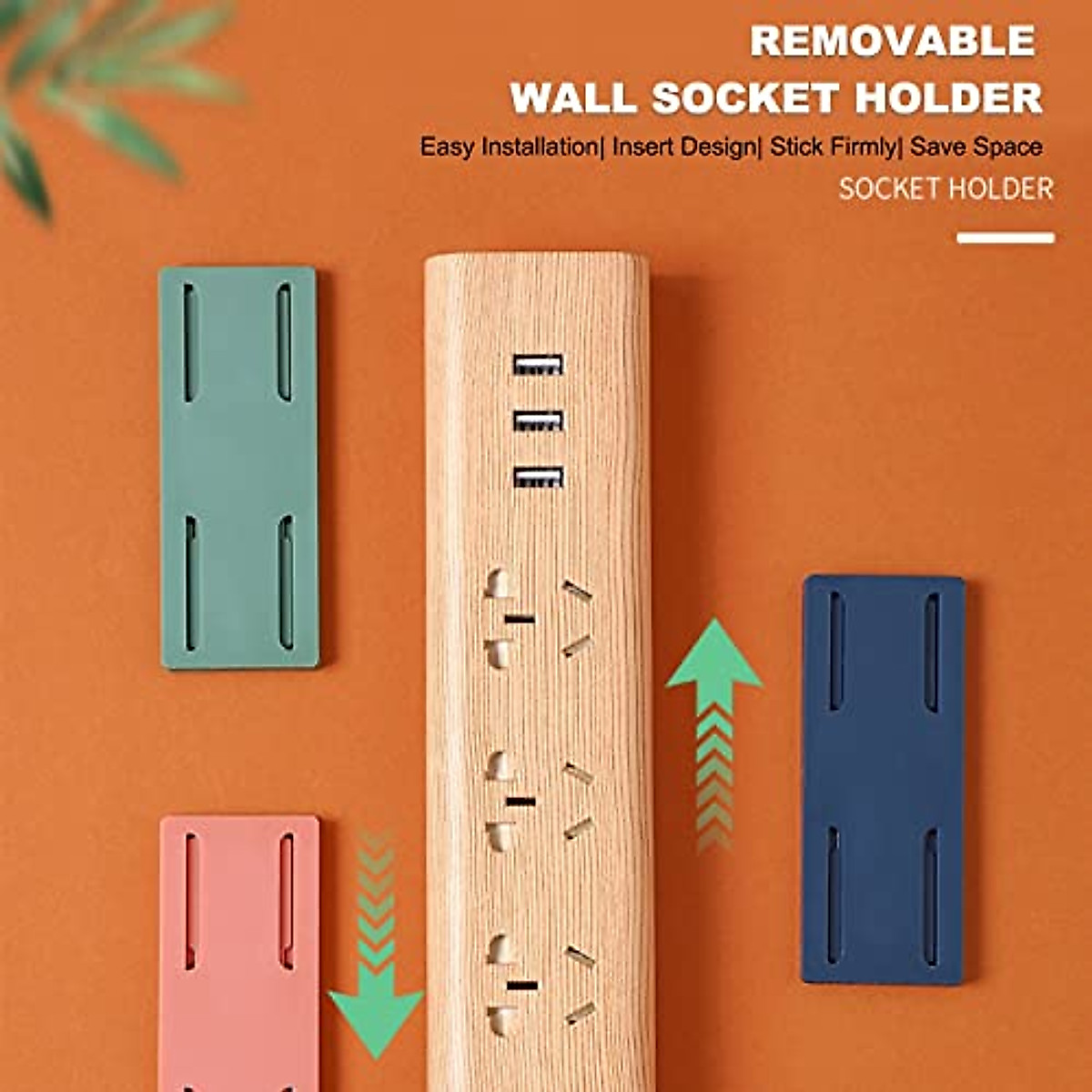 2023 Desktop Self-Adhesive Socket Fixer replacement, 12PCS Cable Management Punch Free Surge Protector, Cable Management Protector Adhesive Punch-Free Socket Holder for Kitchen Home and Office