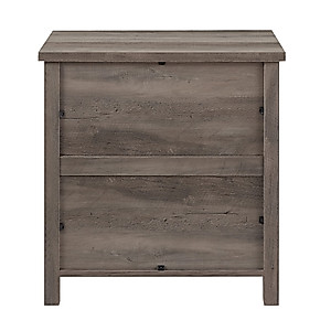 Walker Edison Hazel Modern Farmhouse 3 Drawer Framed Nightstand with Half-Moon Handles, 25 Inch, Grey Wash