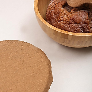 HSOFTIFY 100% Linen Bowl Covers Reusable For Bread Proofing, 4 Pcs Elastic Cloth Fabric Bowl Covers, 5.9 * 7.9 * 9.8 * 11.8 Inches, Army Green