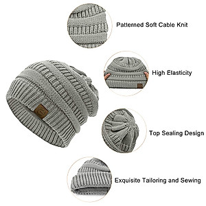 Durio Beanies Warm Beanies Women Winter Beanies for Women Super Soft Womens Beanies for Winter Hats for Women Cozy Winter Hat E Black&Grey&White&Beige One Size