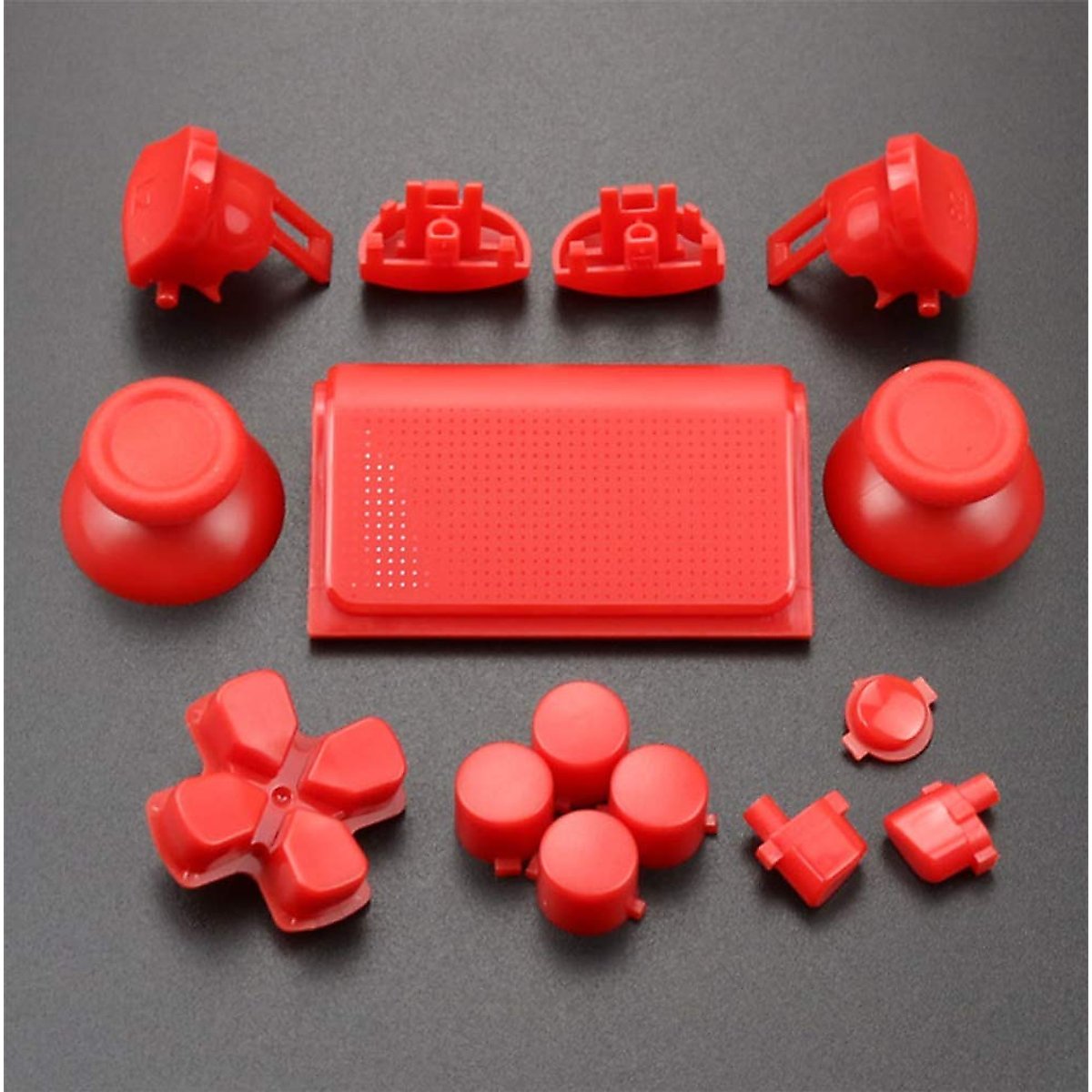 Buttons Full Set for PS4 Pro Joysticks Dpad R1 L1 R2 L2 Direction Key ABXY Buttons JDS 040 JDS-040 for Sony Playstion 4 Pro Controller (Red)