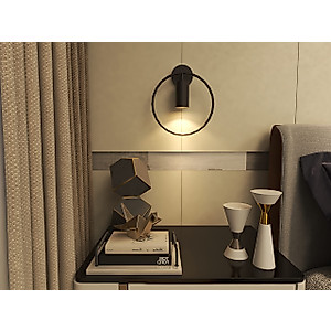 jengush Battery Operated Wall Sconces Light Set of 2,modern Wireless Wall Lamps,wall Lights with Remote Control,wall Lights Fixture Wall Sconces for Bedroom,living Room,bedside (Color : Black)