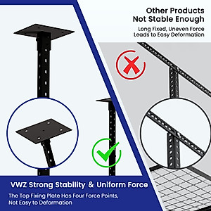 VWZ 4×8' Overhead Garage Storage Rack, Adjustable Garage Ceiling Storage Racks, Heavy Duty Garage Shelving, Garage Hanging Storage Racks with A Load Capacity of up to 1320 Lbs, Black. (Bottomless)