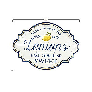Creative Co-Op Life Gives You Lemons Make Something Sweet Metal Wall Décor, White