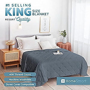 King Size Weighted Blanket 20 lbs by HomeSmart (an American Company) - 400 Thread Count Resort Quality Softness - 88"x96"