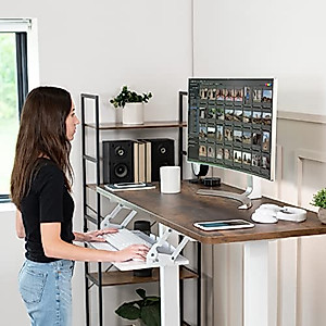 VIVO Large Under Desk 27 x 11 inch Computer Keyboard and Mouse Tray with Swinging Height Adjustment, 12 Settings, Platform Drawer for Typing, White, MOUNT-KB08SW