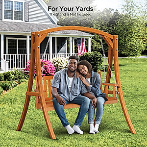 VINGLI Heavy Duty 880 LBS 5 FT Wooden Porch Swing Outdoor, Outdoor Hanging Swing Bench (5 FT, Brown)