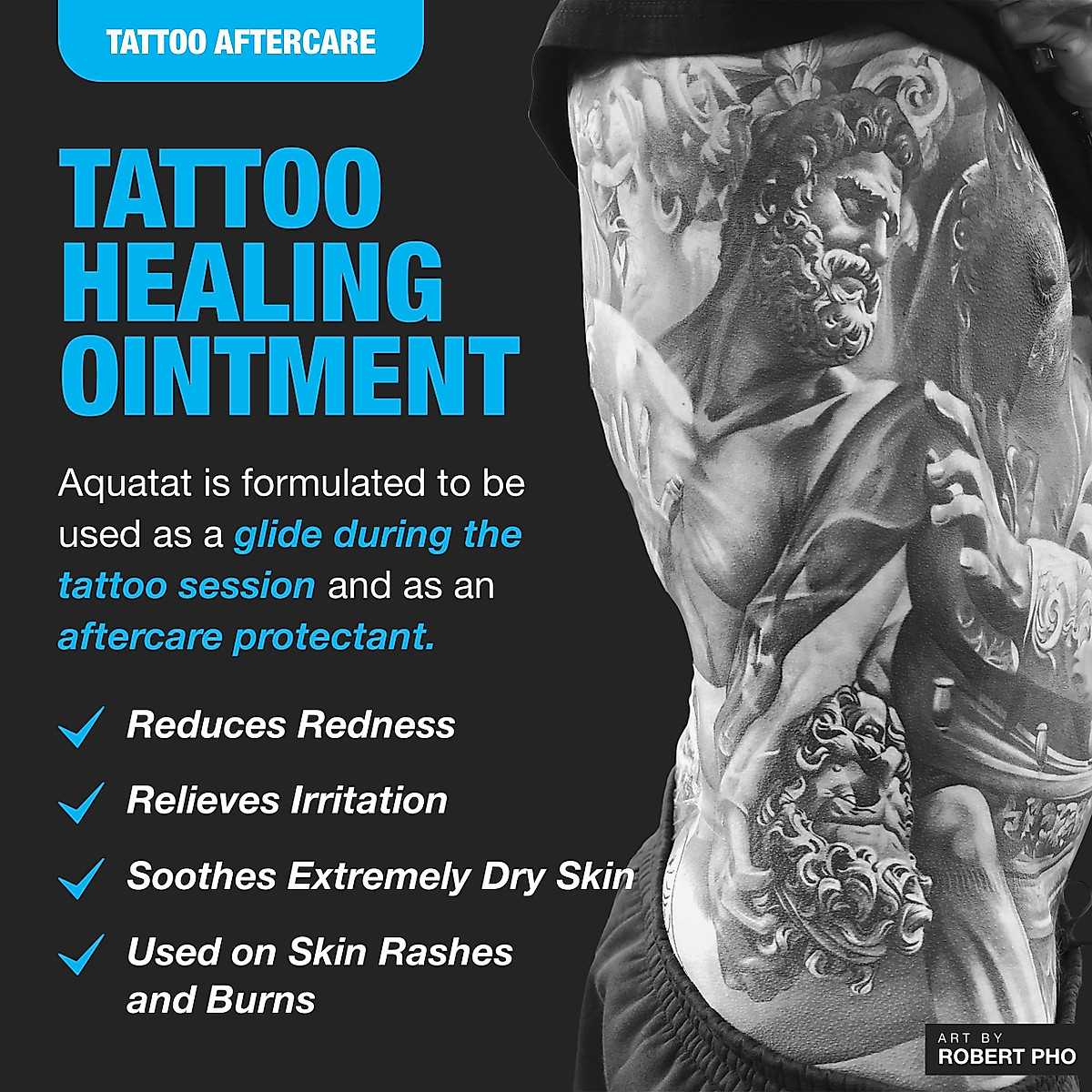 H2Ocean Aquatat Tattoo Healing Ointment - Tattoo Aftercare Cream for Tattoo Supplies - Fragrance- & Dye-Free Tattoo Care Ointment with Vitamins A & B - 1.75 oz