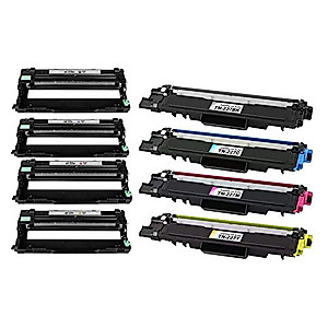 SuppliesMAX Compatible Replacement for Brother DCP-L3510/L3550/HL-L3210/L3270/L3290/MFC-L3710/L3730/L3750/L3770CDW Drum/Toner Value Combo Pack (4-Drum Units/4-Toners) (DR-243CMYK/TN-247CMYKVB)