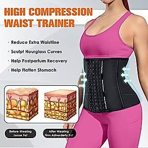 YADIFEN Corset Waist Trainer for Women, Latex Waist Cincher Workout Body Shaper Breathable Girdle Sport Belt