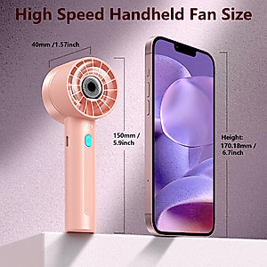 Portable Handheld Fan Rechargeable, Mini Personal Fan, Hand Held Fan With 4 Speeds Portable Turbo Fan, USB 2600mAh Battery Small High Speed Fan for Makeup, Home, Office, Travel and Outdoor Activities