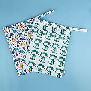 ALVABABY 2pcs Wet Dry Bags Mommy Bag,Waterproof Reusable,Yoga Gym Bag for Swimsuits or Wet Clothes L-YX2834